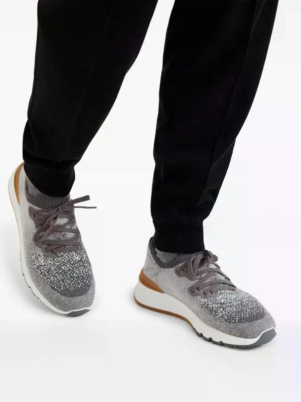 Brunello Cucinelli Logo-print Cotton-blend Sneakers
