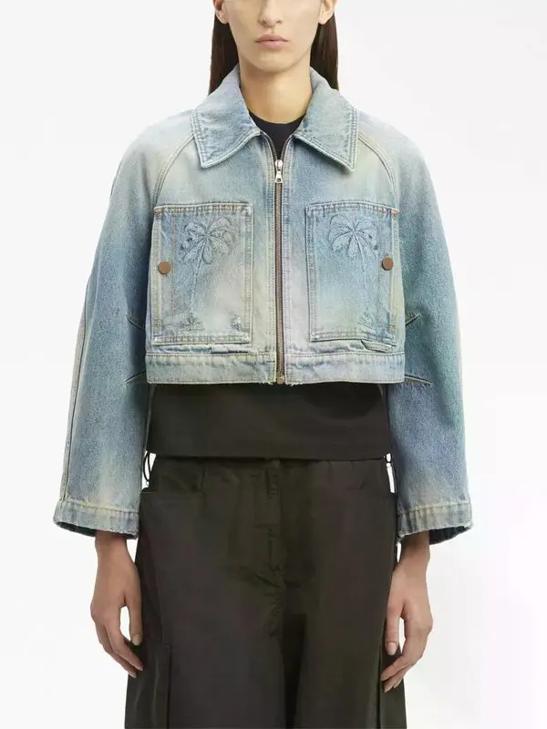 Palm Angels Paris Cropped Denim Jacket