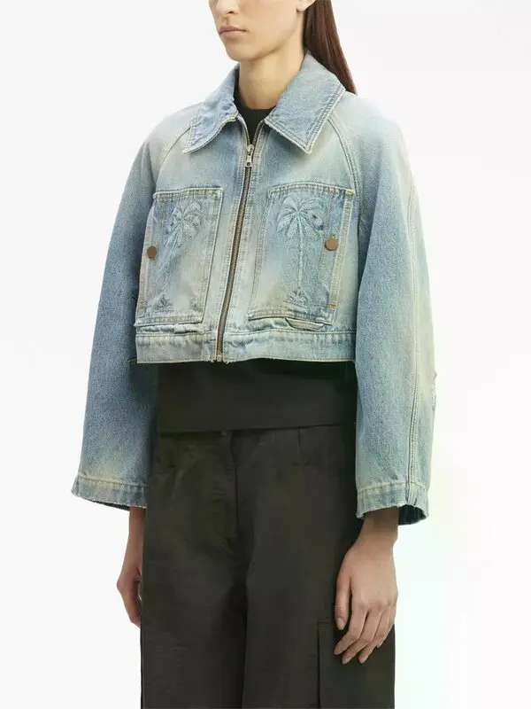 Palm Angels Paris Cropped Denim Jacket