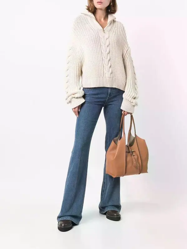 TOD'S T-logo Tote Bag - Brown