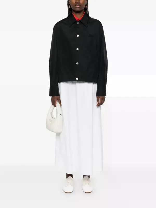 AMI Paris Logo-lettering Shirt Jacket - Black