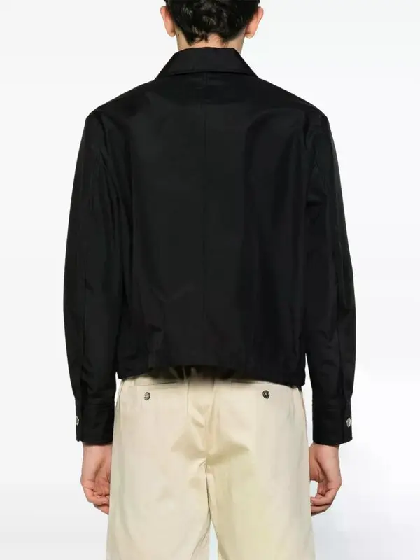 AMI Paris Logo-lettering Shirt Jacket - Black