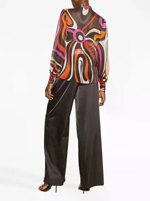 Emilio Pucci Wave-print Silk Blouse