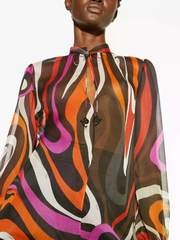 Emilio Pucci Wave-print Silk Blouse