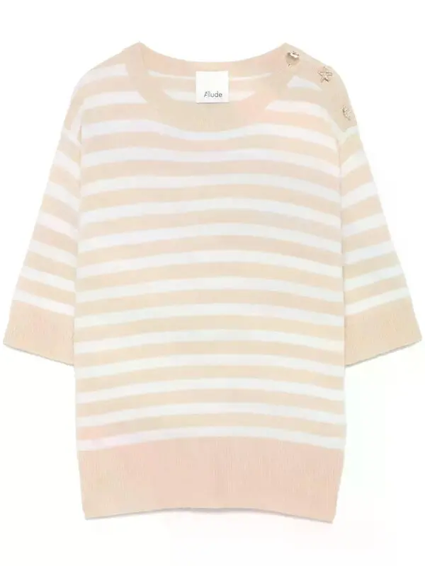 ALLUDE Striped T-shirt
