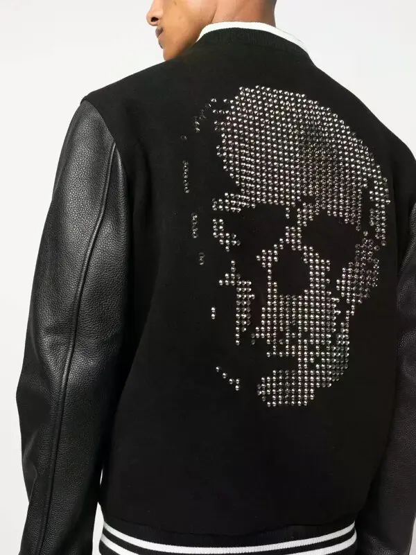Philipp Plein Studded Skull Bomber Jacket