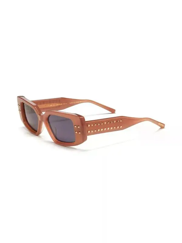 Valentino Garavani Rockstud-embellished Sunglasses - Brown