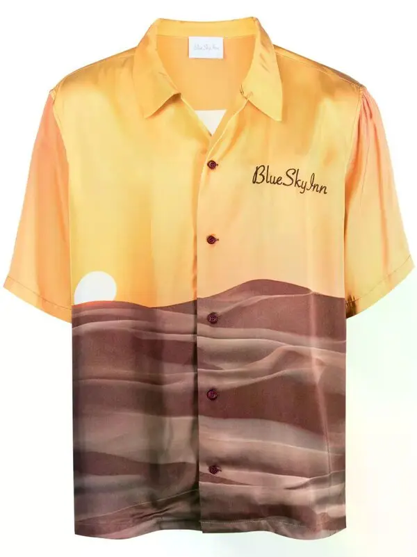 BLUE SKY INN Landscape-print Short-sleeve Shirt