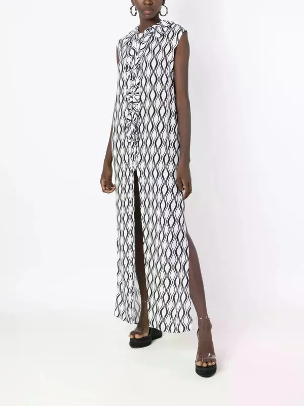 AMIR SLAMA Geometric-print Maxi Dress