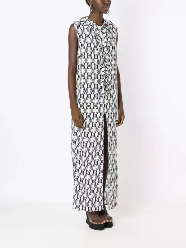 AMIR SLAMA Geometric-print Maxi Dress