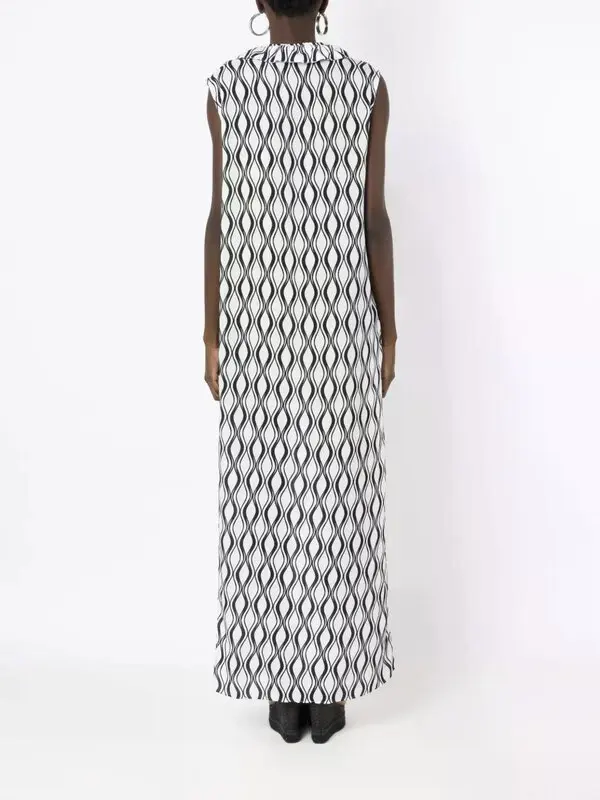 AMIR SLAMA Geometric-print Maxi Dress