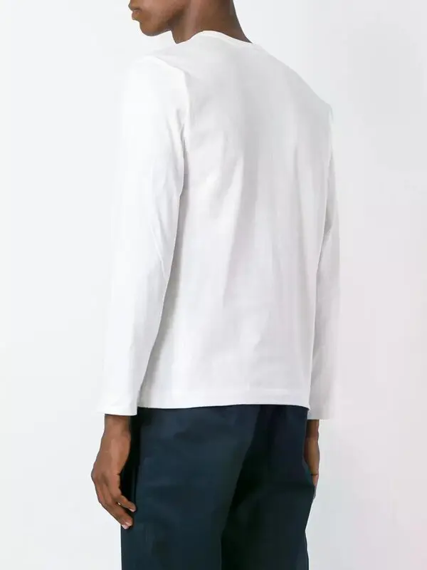Play Comme Des Garcon Heart Patch Long-sleeved T-shirt - White