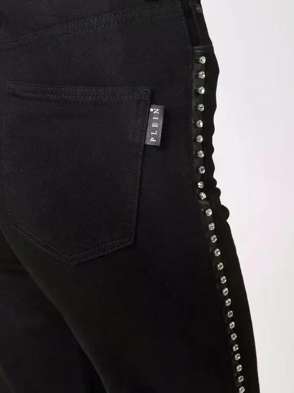 Philipp Plein Crystal-embellished Wide Leg Jeans