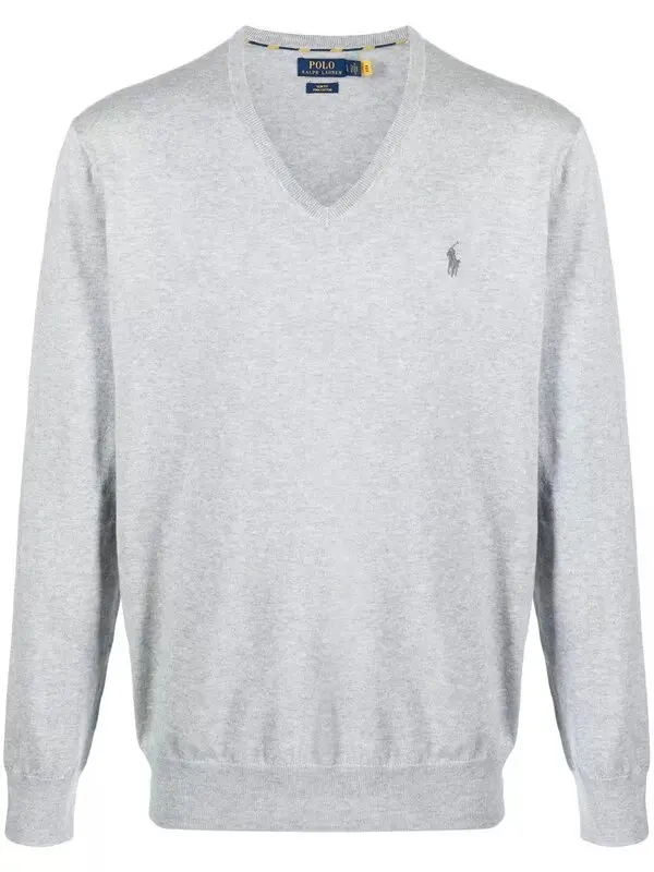 Polo Ralph Lauren Embroidered-pony Knit Jumper - Grey
