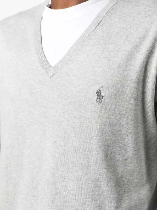 Polo Ralph Lauren Embroidered-pony Knit Jumper - Grey