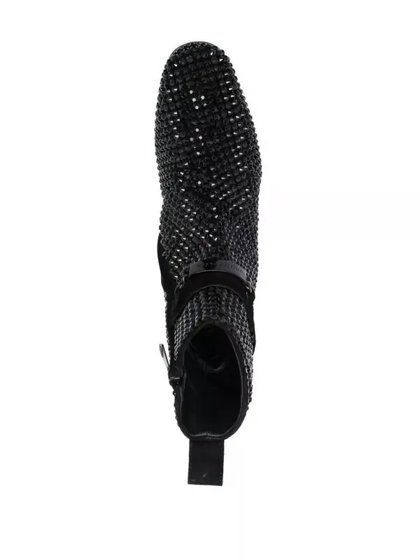 Philipp Plein Crystal-embellished Suede Boots