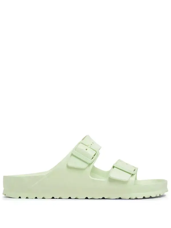 BIRKENSTOCK Buckled Flat Slides - Green