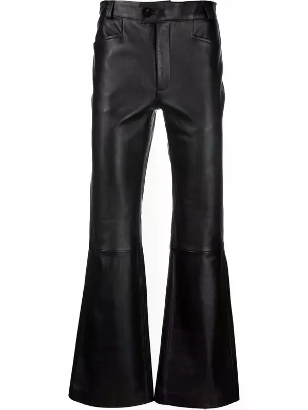 ERNEST W. BAKER Leather Flare-leg Trousers