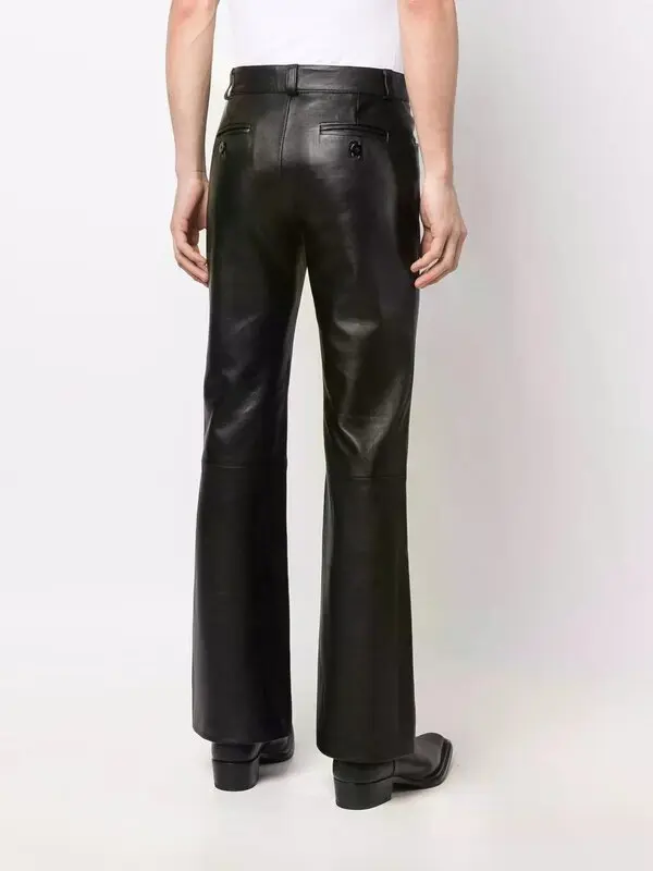 ERNEST W. BAKER Leather Flare-leg Trousers