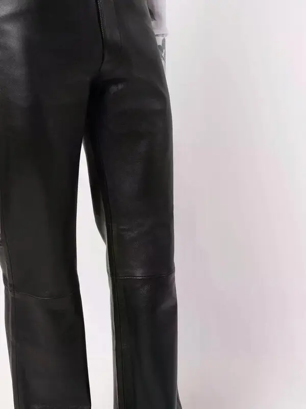 ERNEST W. BAKER Leather Flare-leg Trousers
