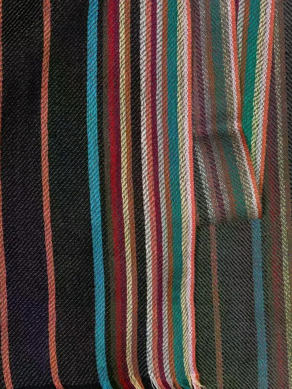 Paul Smith Wool-silk Signature Stripe Scarf - Black