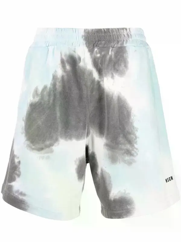 MSGM Tie-dye Print Track Shorts