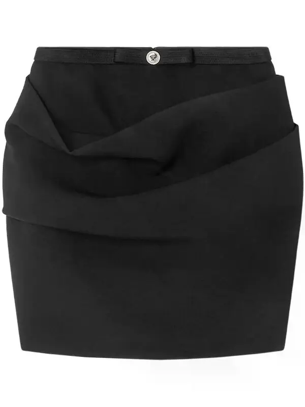 Versace Gabardine Draped Skirt
