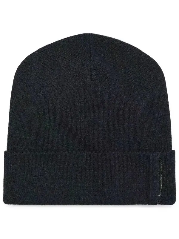 Brunello Cucinelli Cashmere Beanie With Monili Detail - Grey