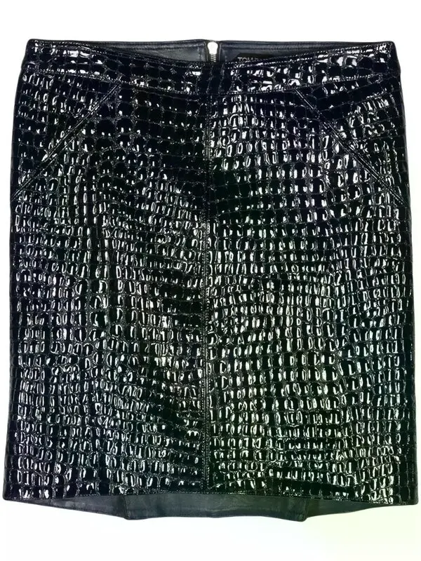 TOM FORD Crocodile-embossed Leather Miniskirt - Blue