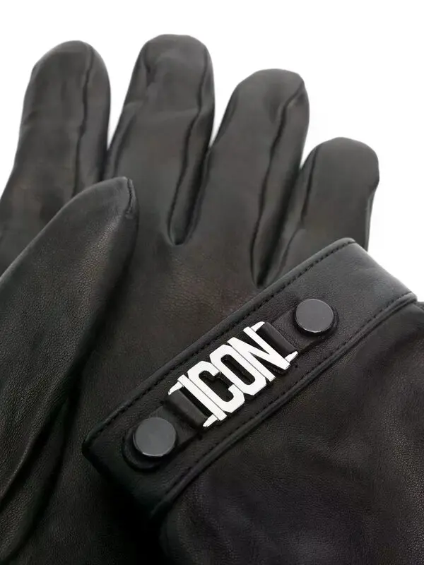 Dsquared2 Logo-plaque Leather Gloves