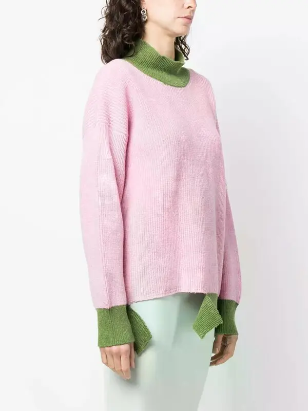 Marni Asymmetric Raw-edge Ribbed Jumper
