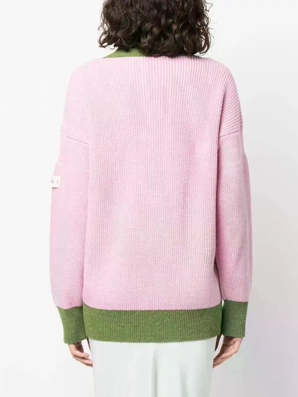 Marni Asymmetric Raw-edge Ribbed Jumper