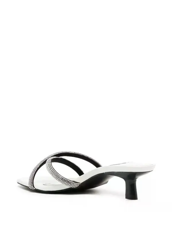 Senso Embellished Crossover Strap Kitten Heel Sandals - White