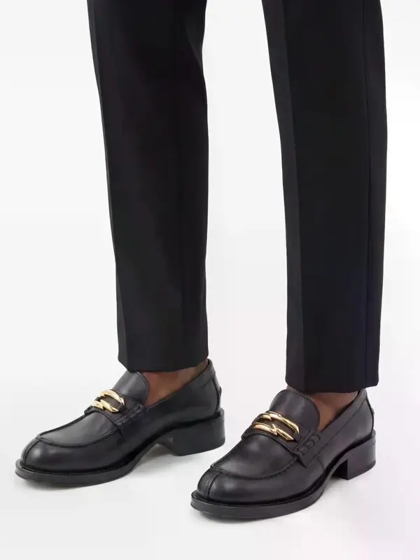 LANVIN Buckled Leather Loafers