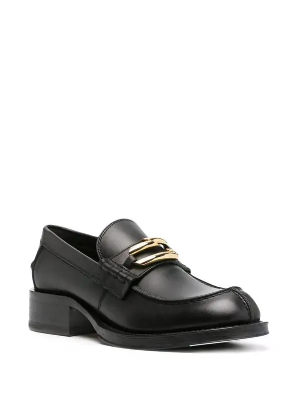 LANVIN Buckled Leather Loafers