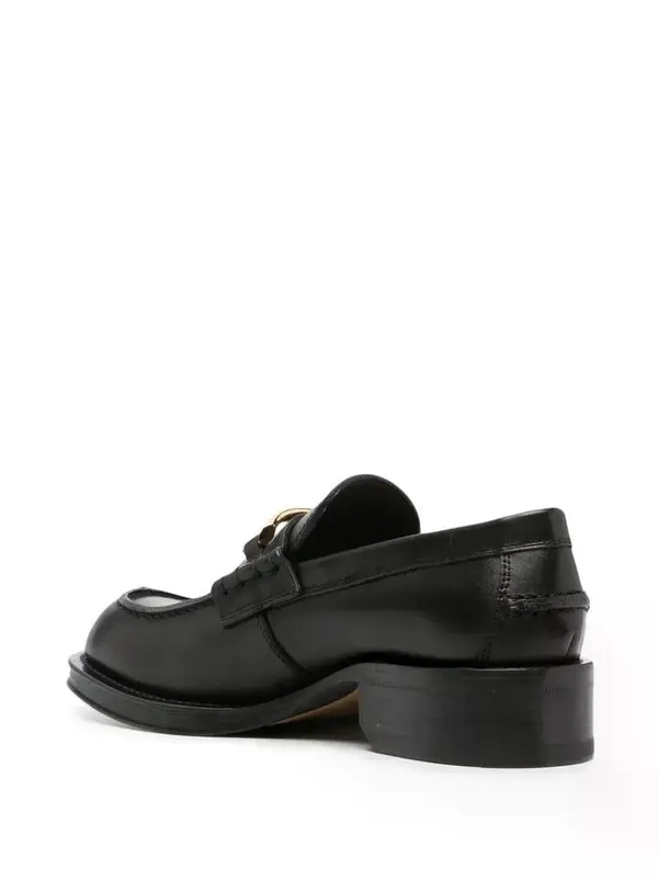 LANVIN Buckled Leather Loafers