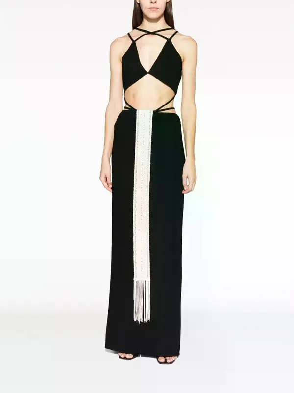 RAYANE BACHA Stone Cut-out Maxi Dress