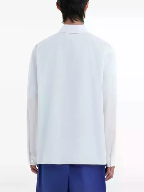 Marni Logo-print Zip-up Cotton Shirt