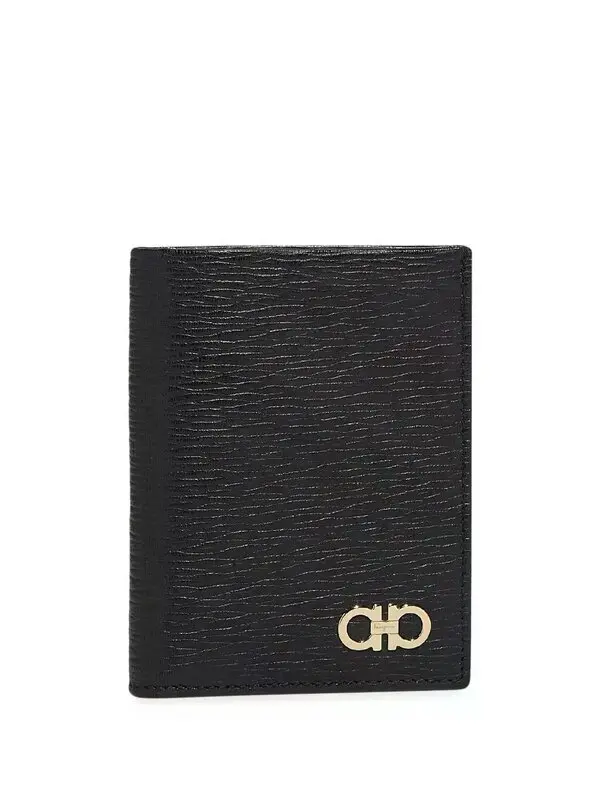 FERRAGAMO Gancini-plaque Leather Wallet - Black