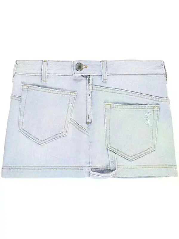 Attico Abra Denim Mini Skirt - Blue