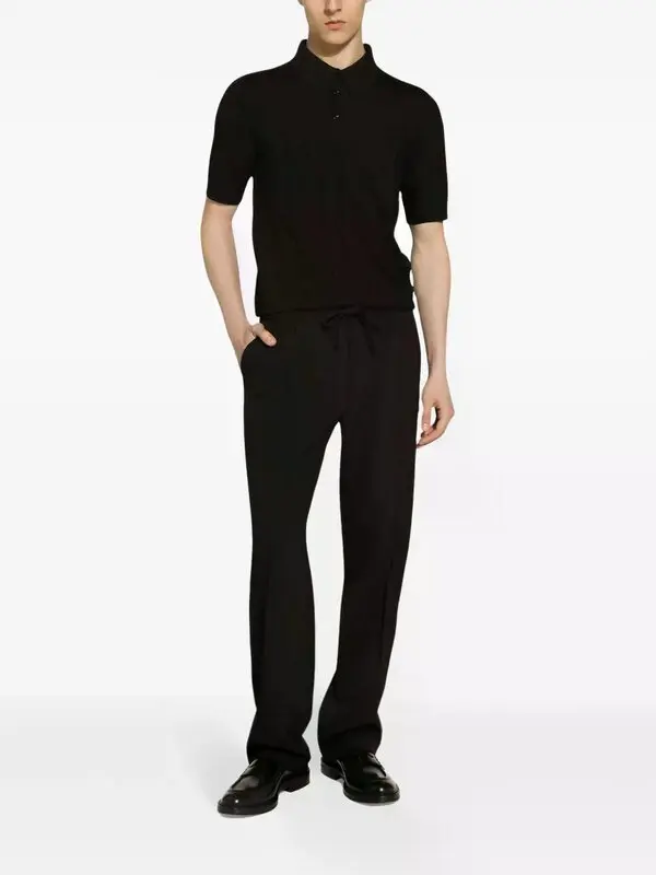 Dolce & Gabbana Monogram-jacquard Silk Polo Shirt
