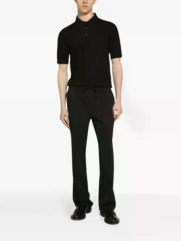 Dolce & Gabbana Monogram-jacquard Silk Polo Shirt