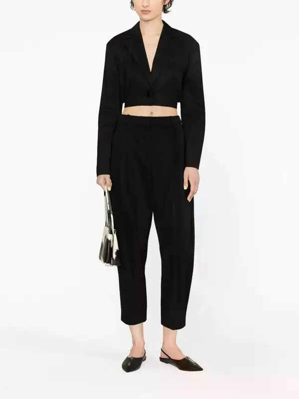 Stella McCartney High-rise Pleated Cropped Wool Trousers