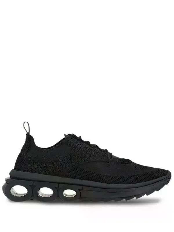 FERRAGAMO Gancini-sole Knit Sneakers - Black