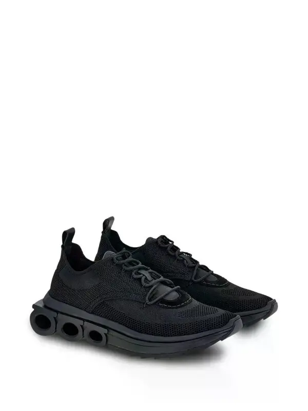 FERRAGAMO Gancini-sole Knit Sneakers - Black