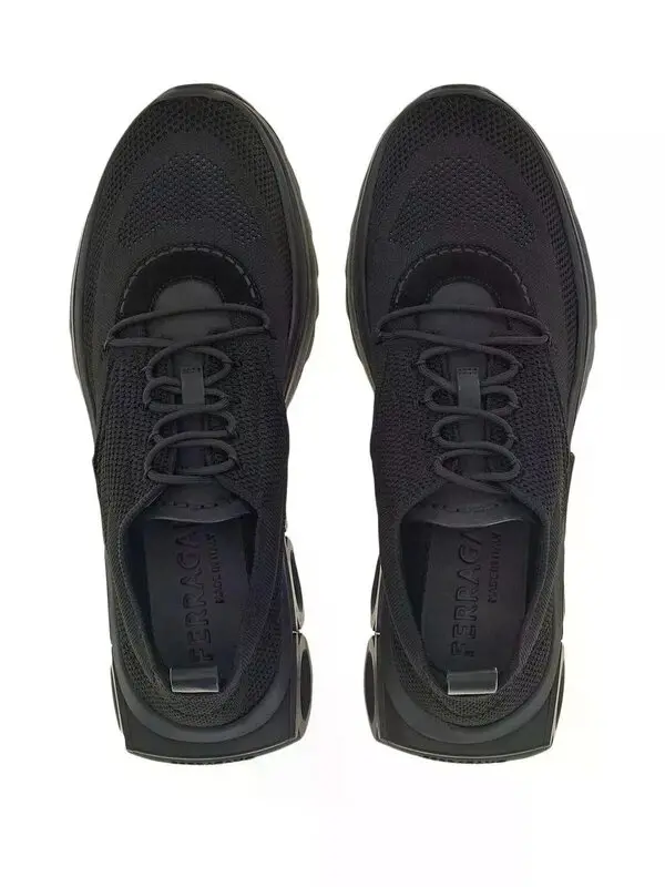 FERRAGAMO Gancini-sole Knit Sneakers - Black