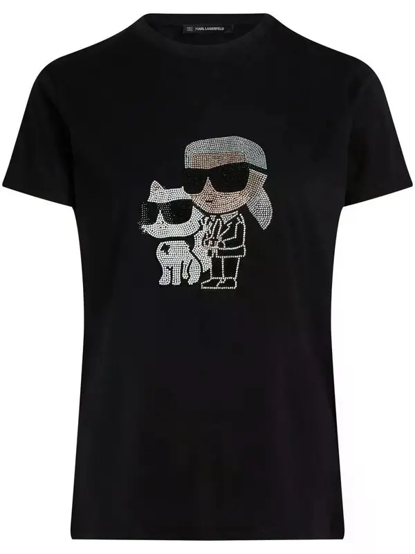 Karl Lagerfeld Ikon Choupette Rhinestone T-shirt