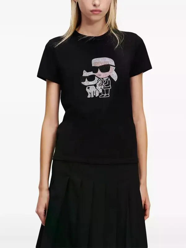 Karl Lagerfeld Ikon Choupette Rhinestone T-shirt