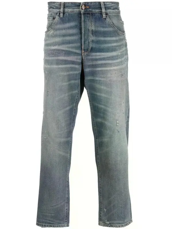 PT TORINO Whiskering Effect Straight-leg Jeans