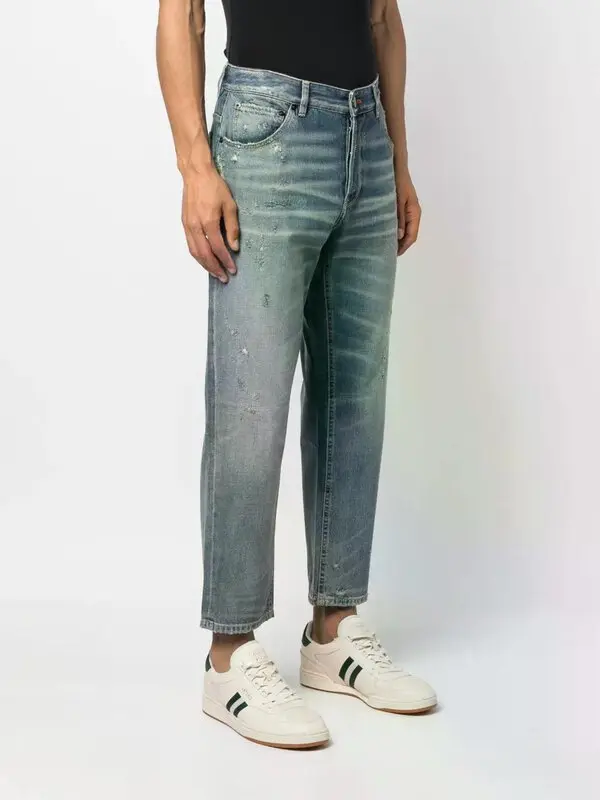 PT TORINO Whiskering Effect Straight-leg Jeans
